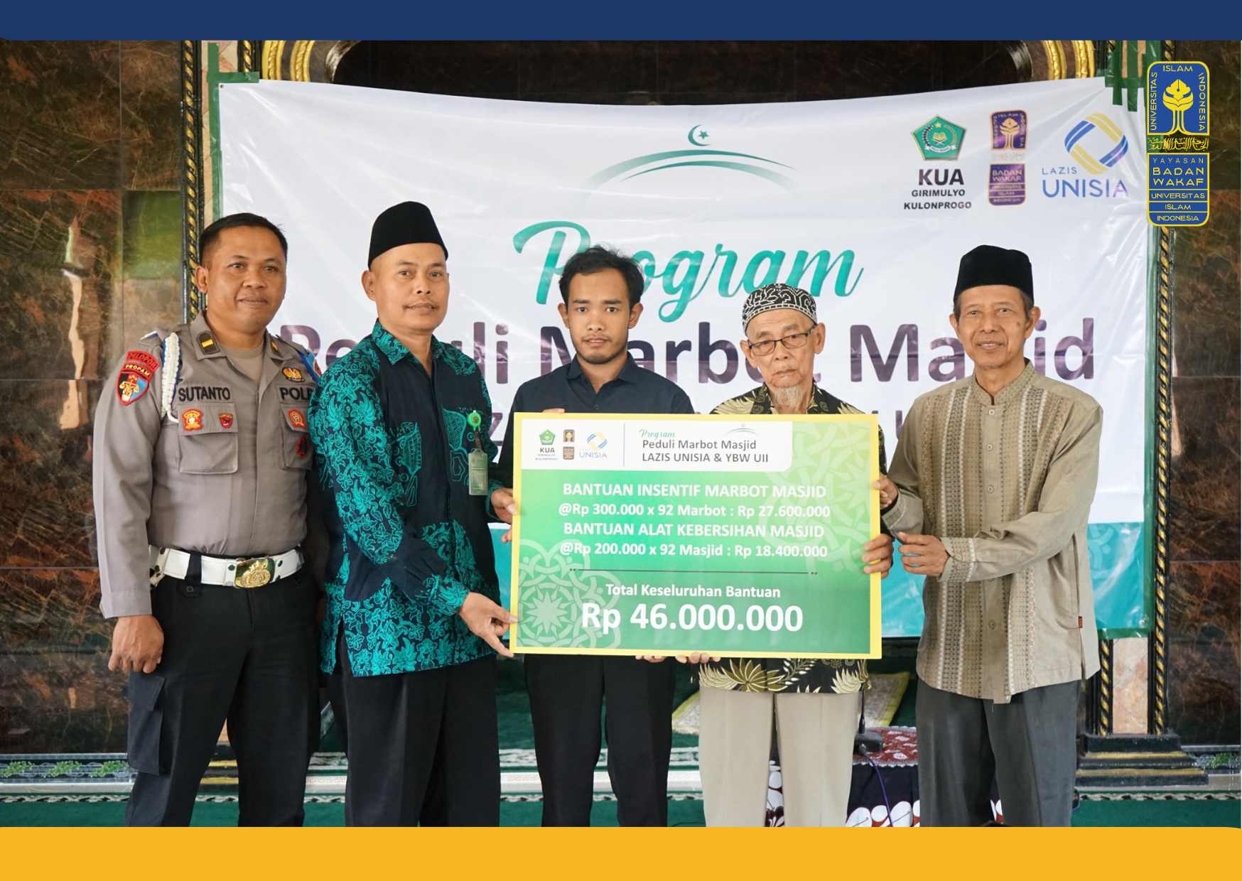 Program Peduli Marbot Masjid Lazis Unisia & YBW UII, Bersama KUA Girimulyo, Kulonprogo | Yayasan ...